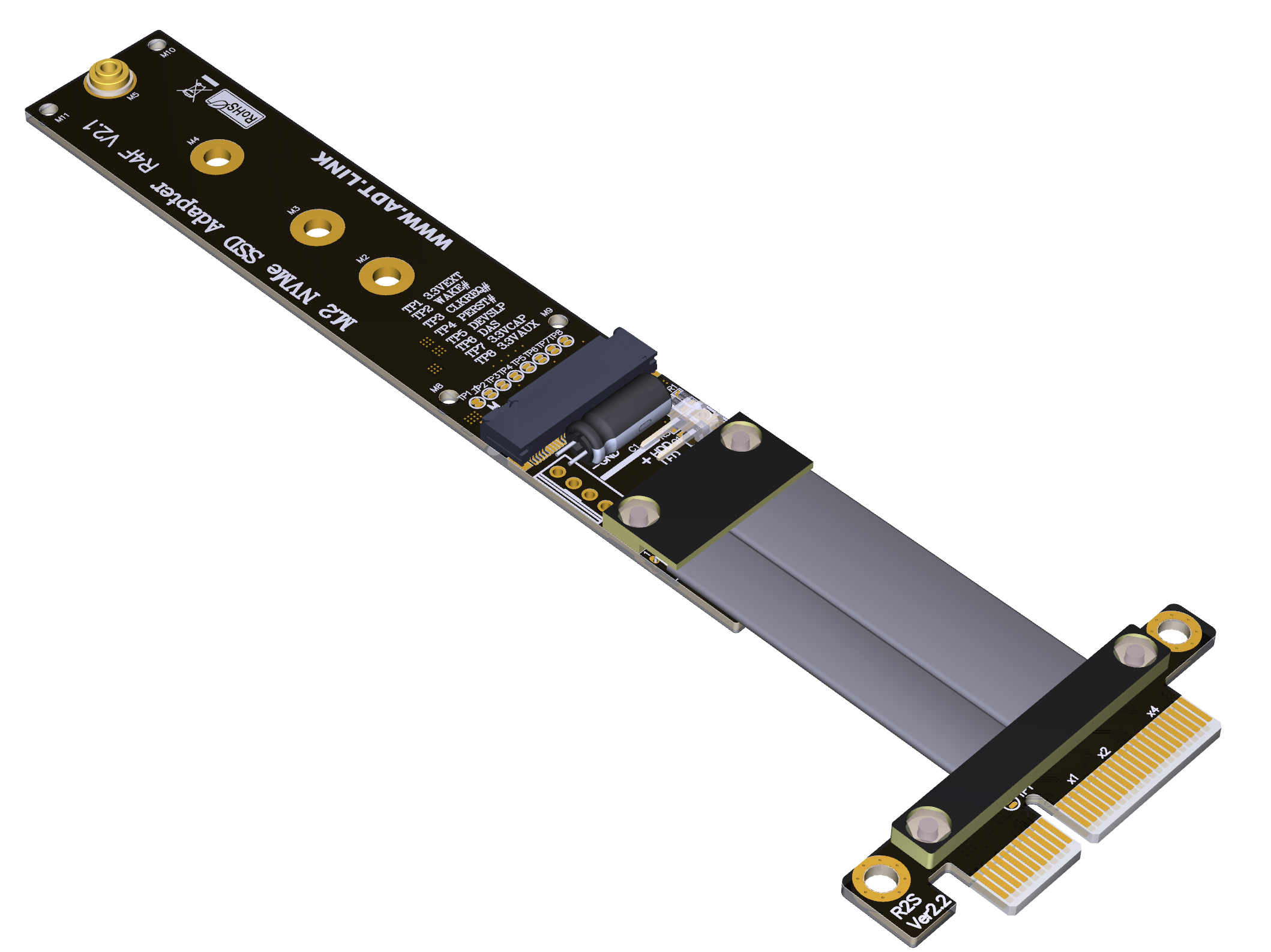 PCIe x4 to M.2 NVMe Extension Cable