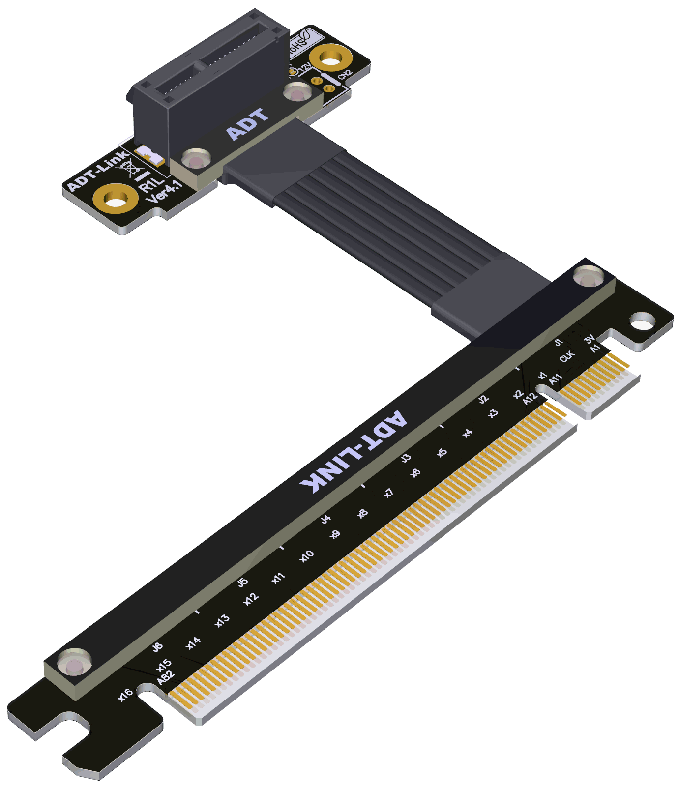 PCIe 4.0 x16 to PCIe x1 Extender Cable gen4
