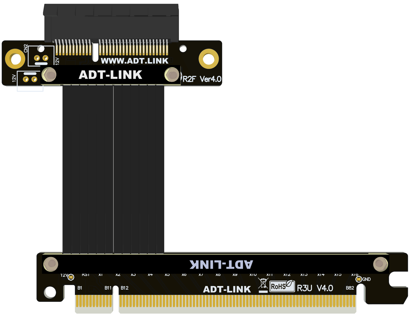 PCIe 4.0 x16 to PCIe x4 Extender Cable gen4