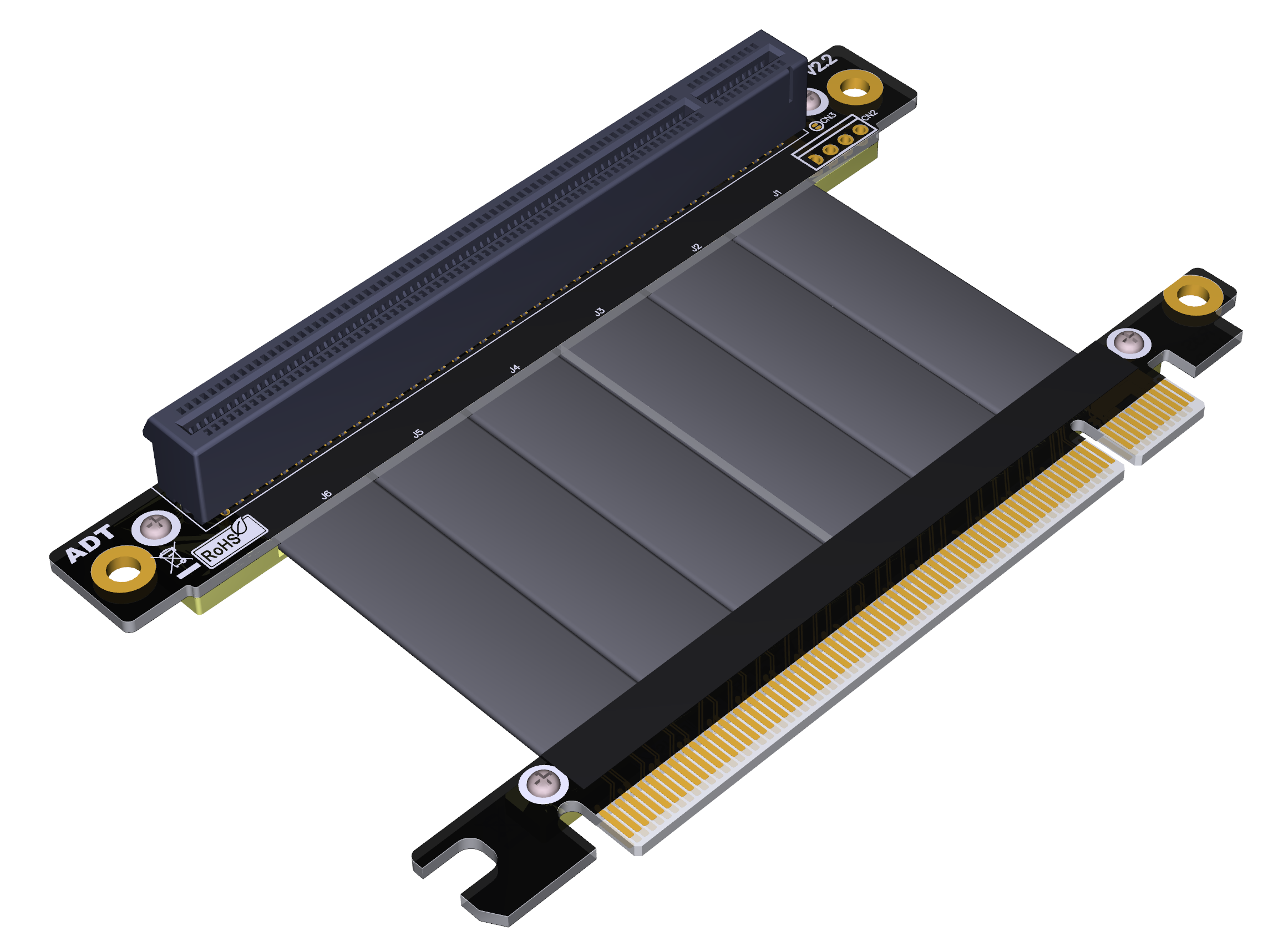 PCIe x16 Extension Cable PCIe x16 to x16 adapter for graphics video ...