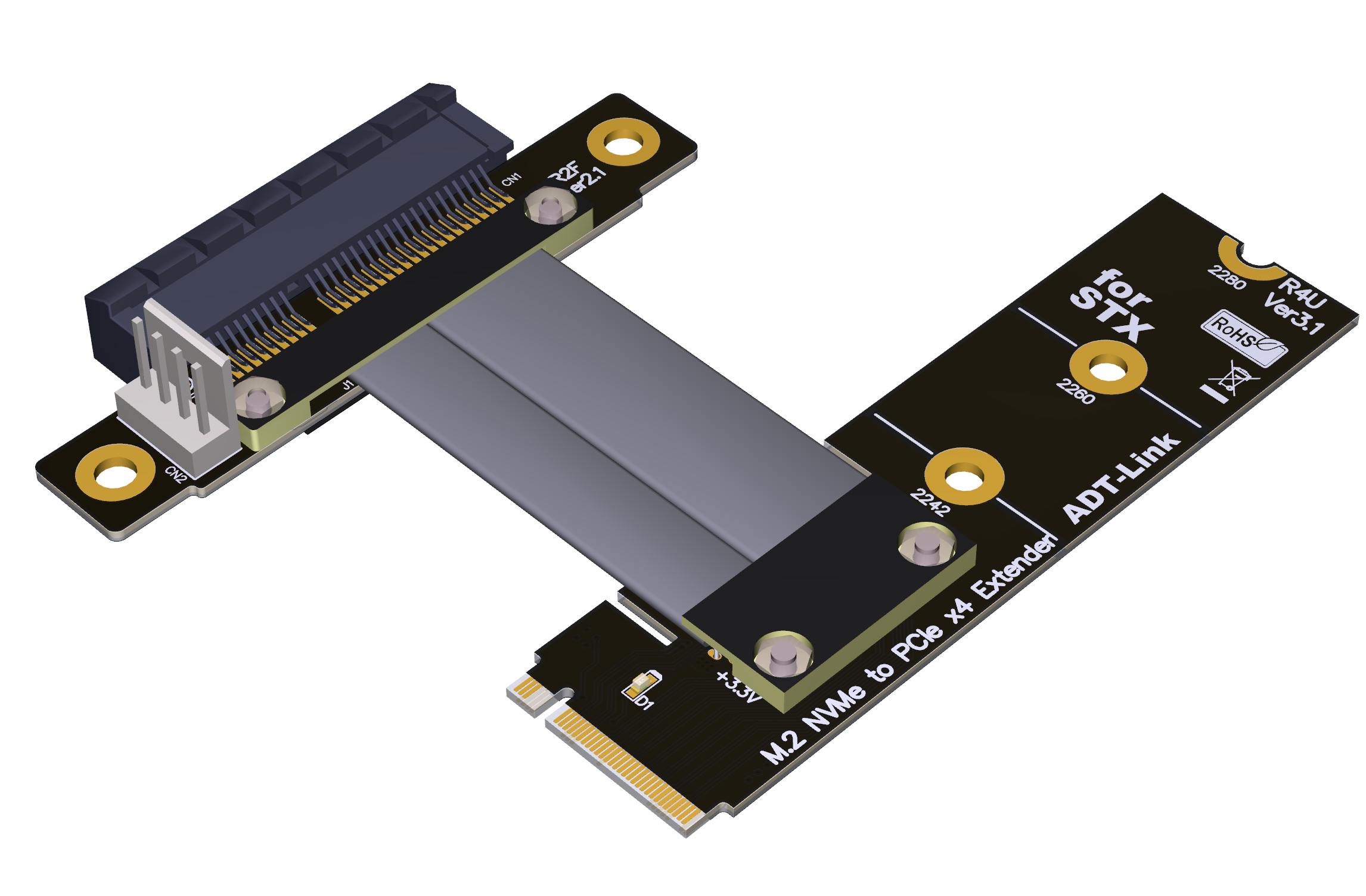 M.2 NVMe to PCIe x4 Extension Cable