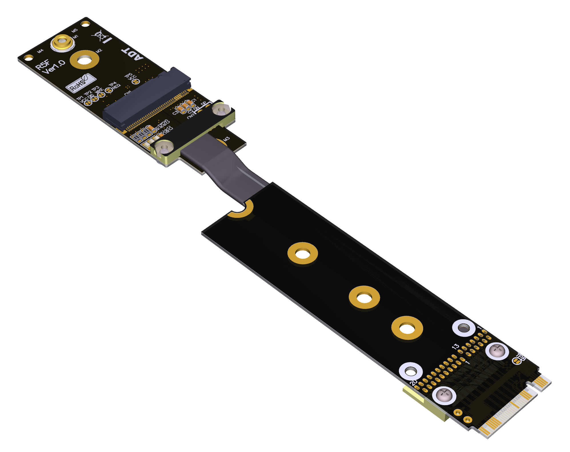 R45SF M.2 NVMe to M.2 WiFi Extension Cable